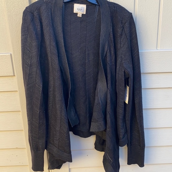 ECI | Sweaters | Eci New York Knit Metallic Open Cardigan Jacket Xl ...